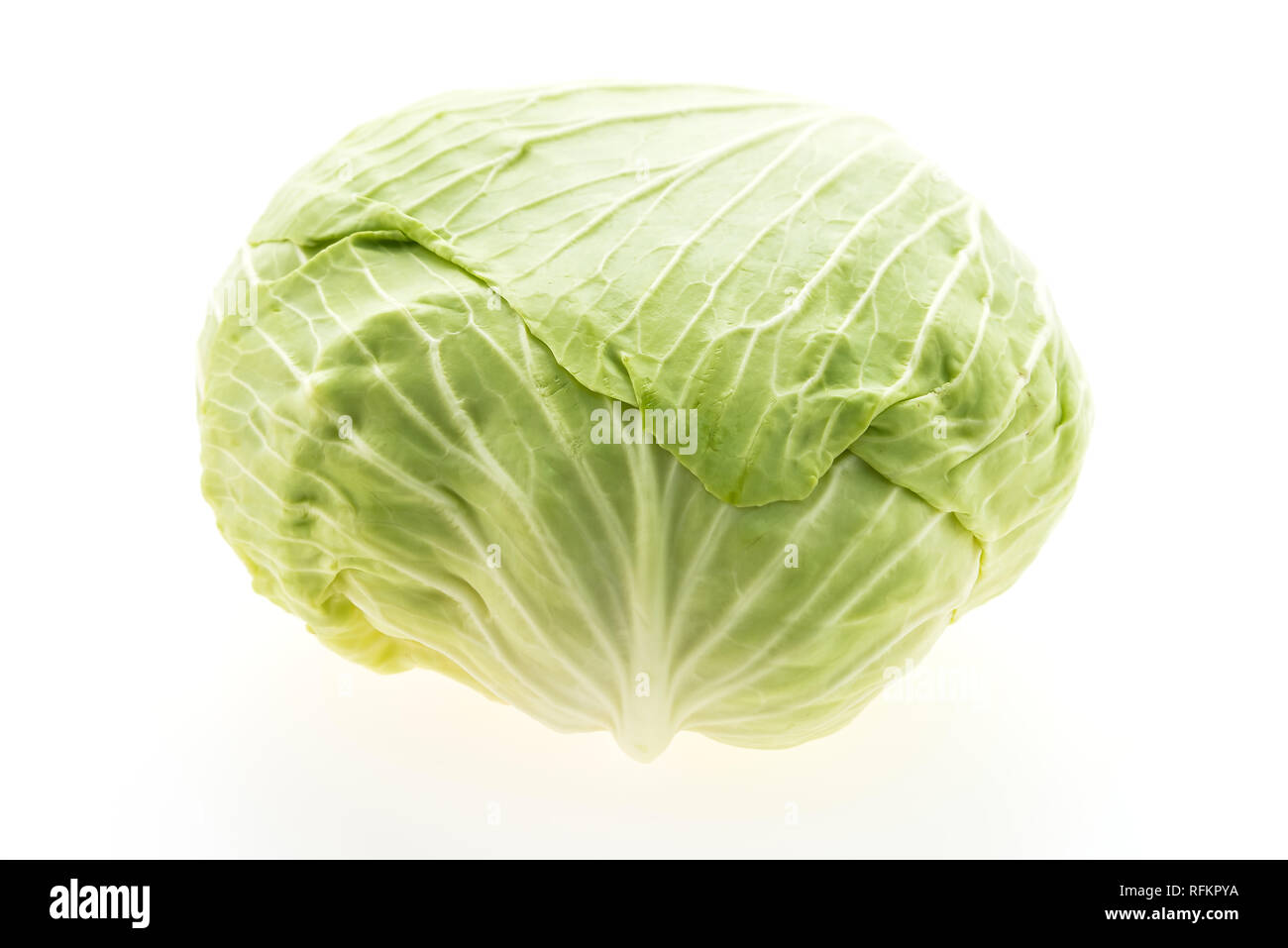 Green cabbage vegetable isolated on white background Stock Photo - Alamy
