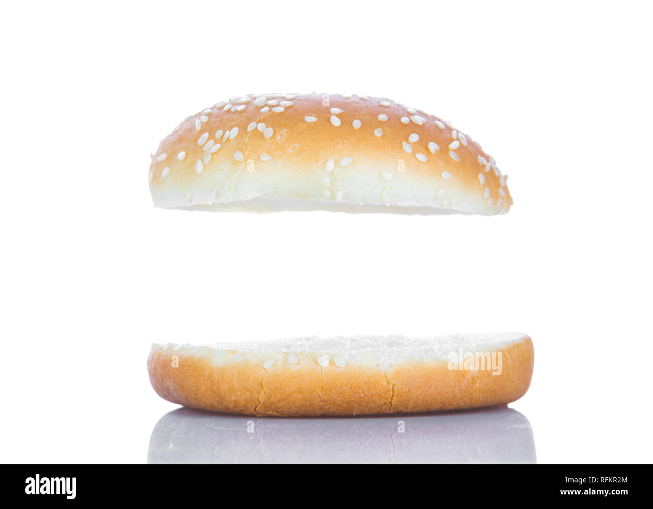 Hamburger bun on a white background Stock Photo - Alamy