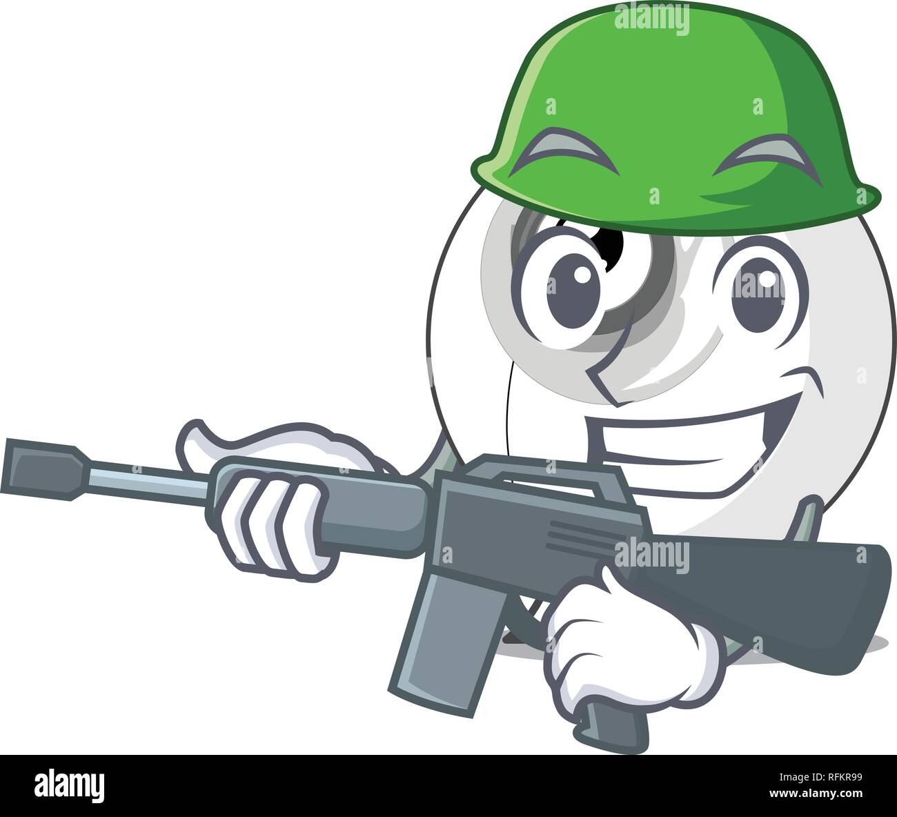 Army webcam in the shape of mascot vector illustration Stock Vector ...