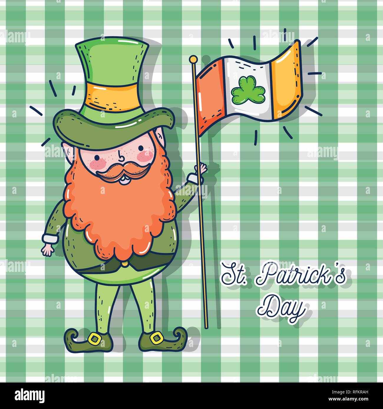 st patrick man with ireland flag celebration Stock Vector Image & Art ...