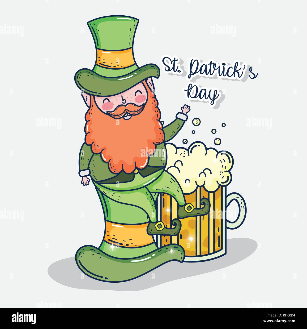 st patrick man in the hat with beer glass Stock Vector Image & Art - Alamy