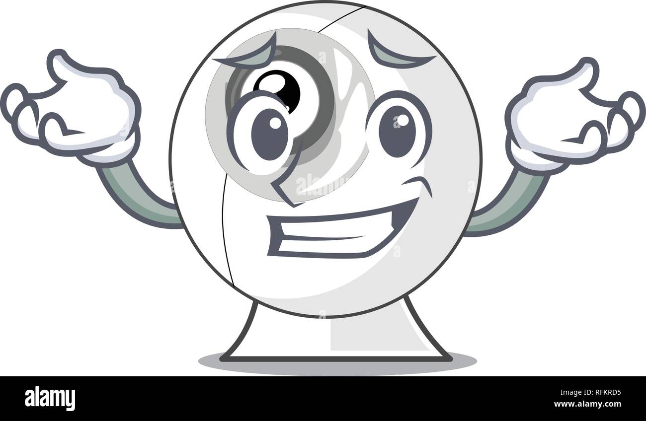 Grinning webcam on the computer table character vector illustration ...