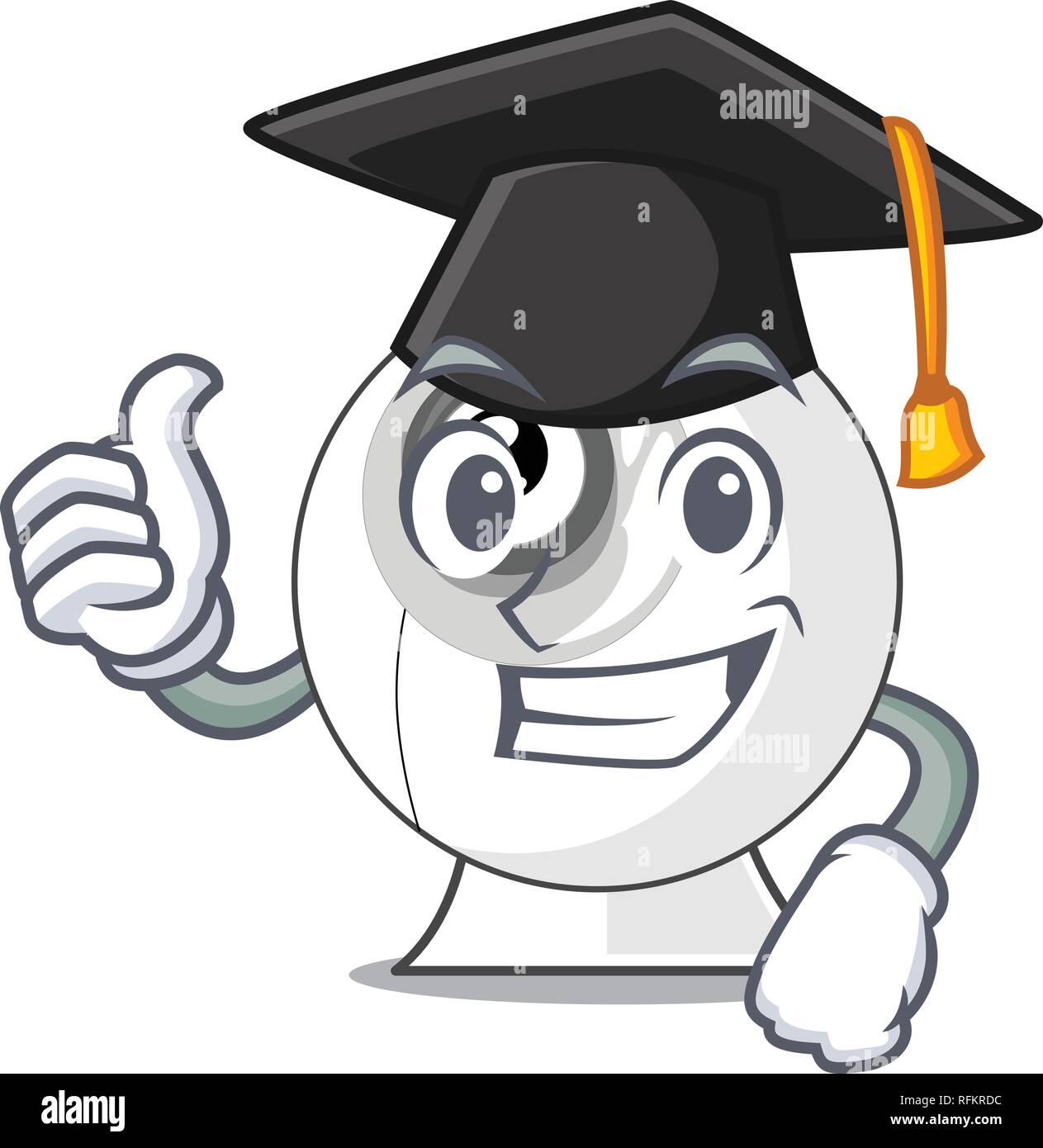 Graduation webcam on the computer table character vector illustration ...