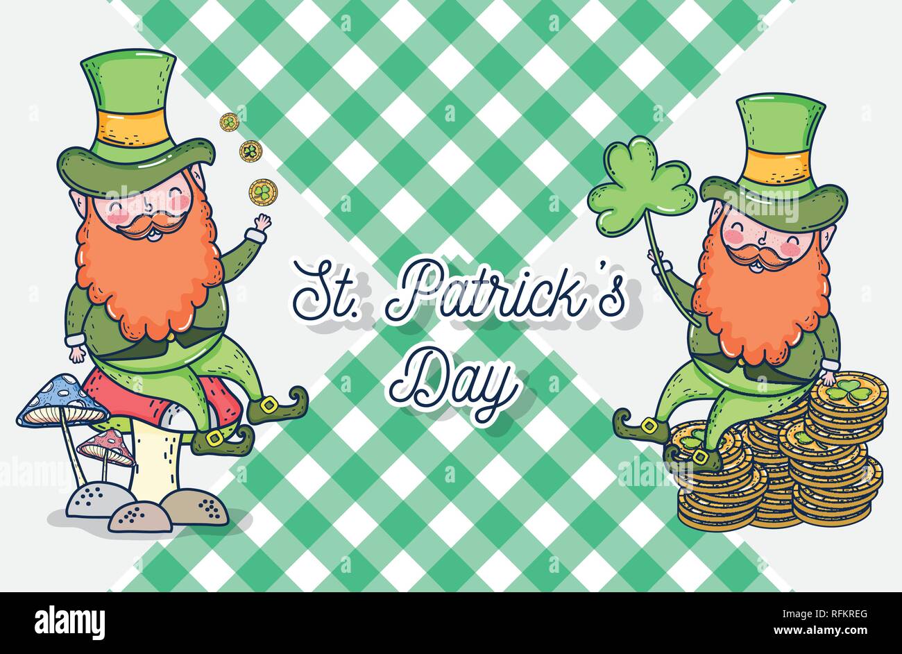 st patrick man with clover and coins Stock Vector Image & Art - Alamy