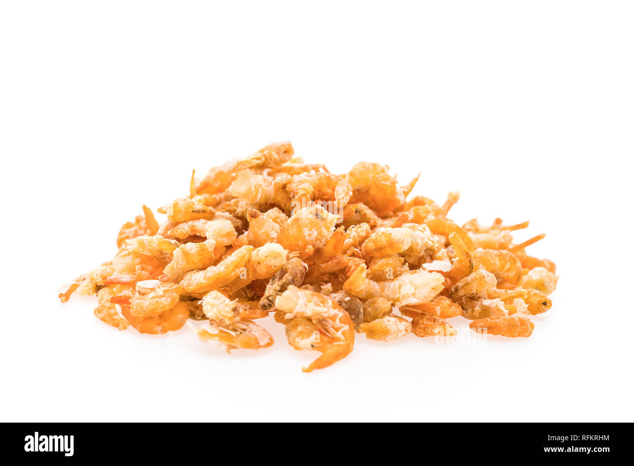 Raw dry small shrimp isolated on white background Stock Photo - Alamy