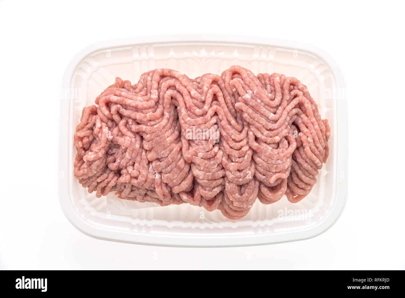 Raw minced pork meat isolated on white background Stock Photo - Alamy