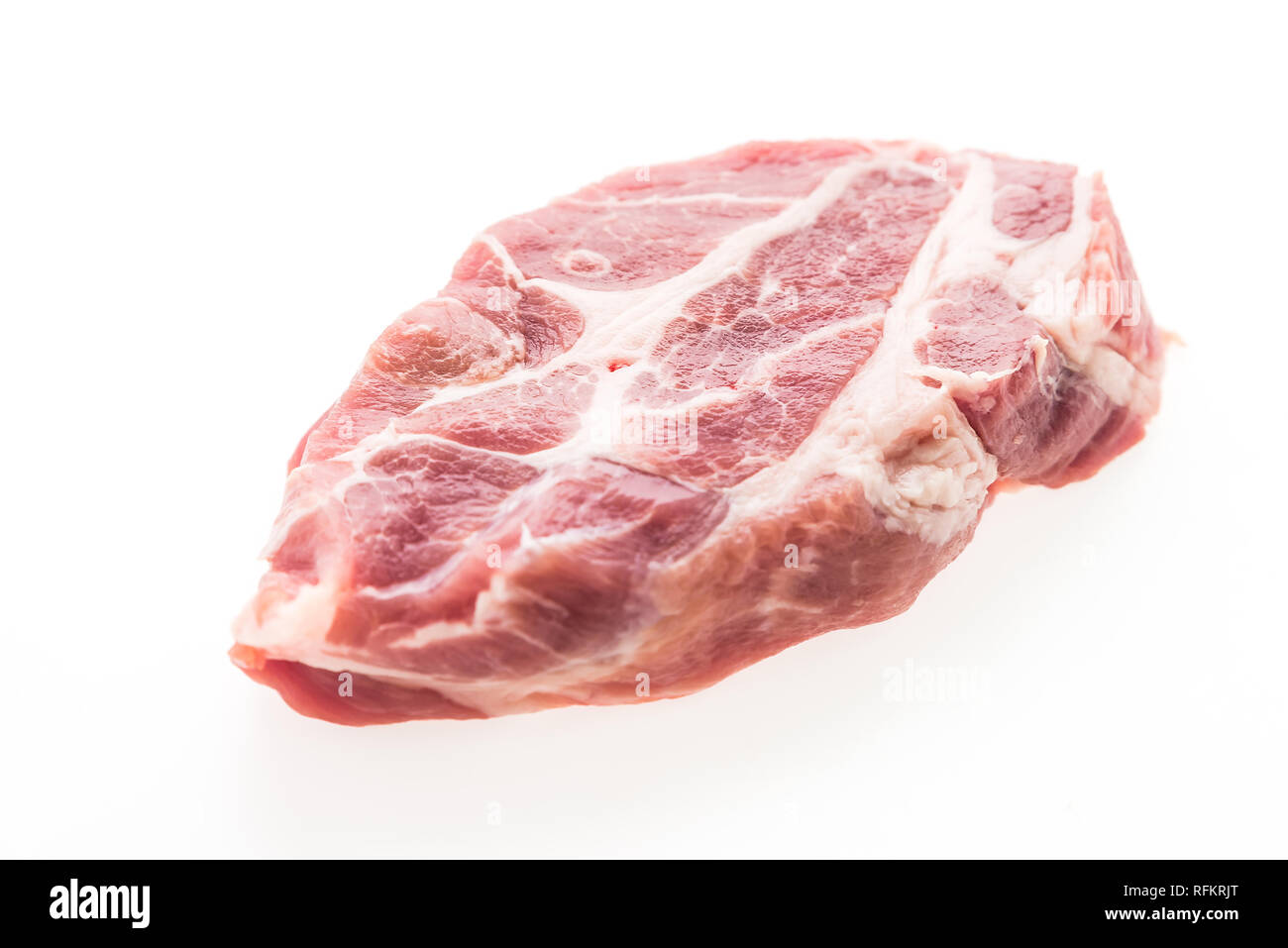 Raw pork meat isolated on white background Stock Photo - Alamy