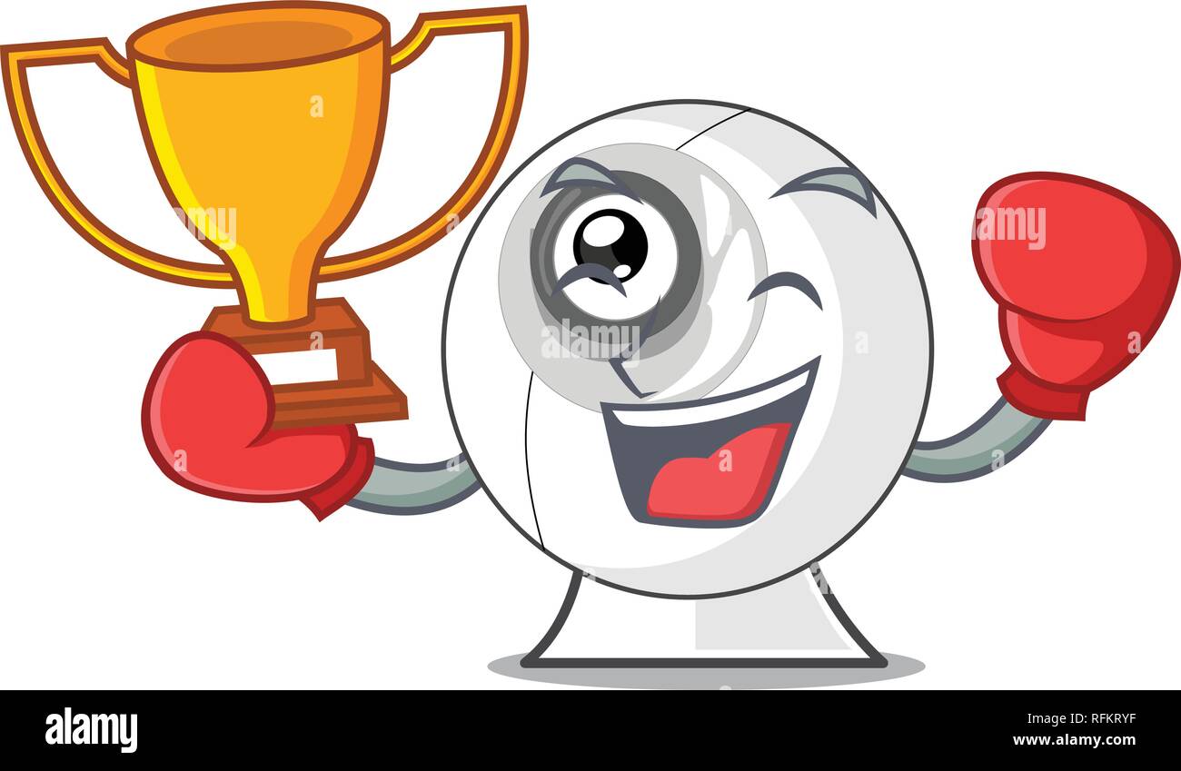 Boxing winner cartoon webcam in funny that shape vector illustration ...