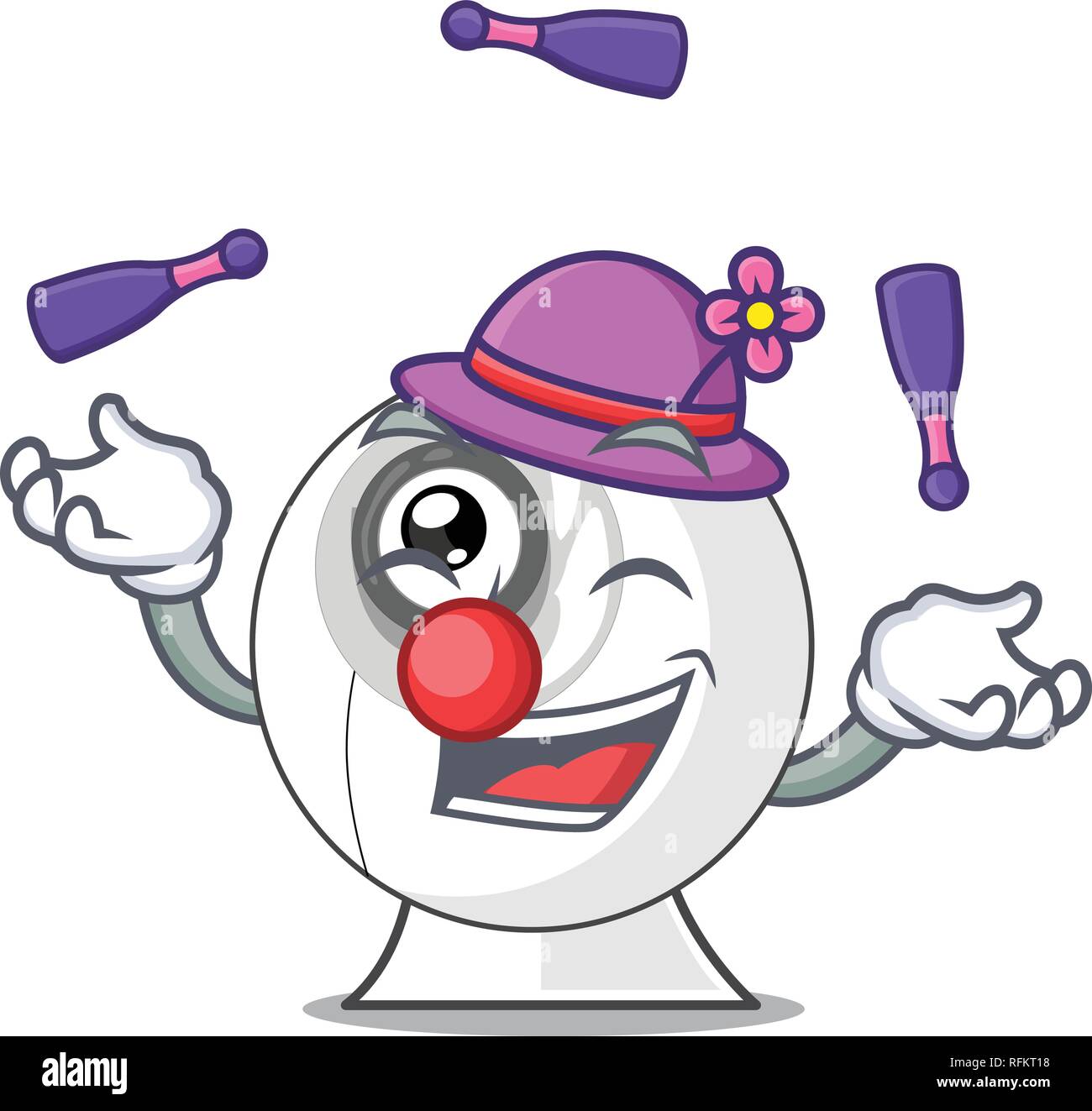 Juggling cartoon webcam in funny that shape vector illustration Stock ...