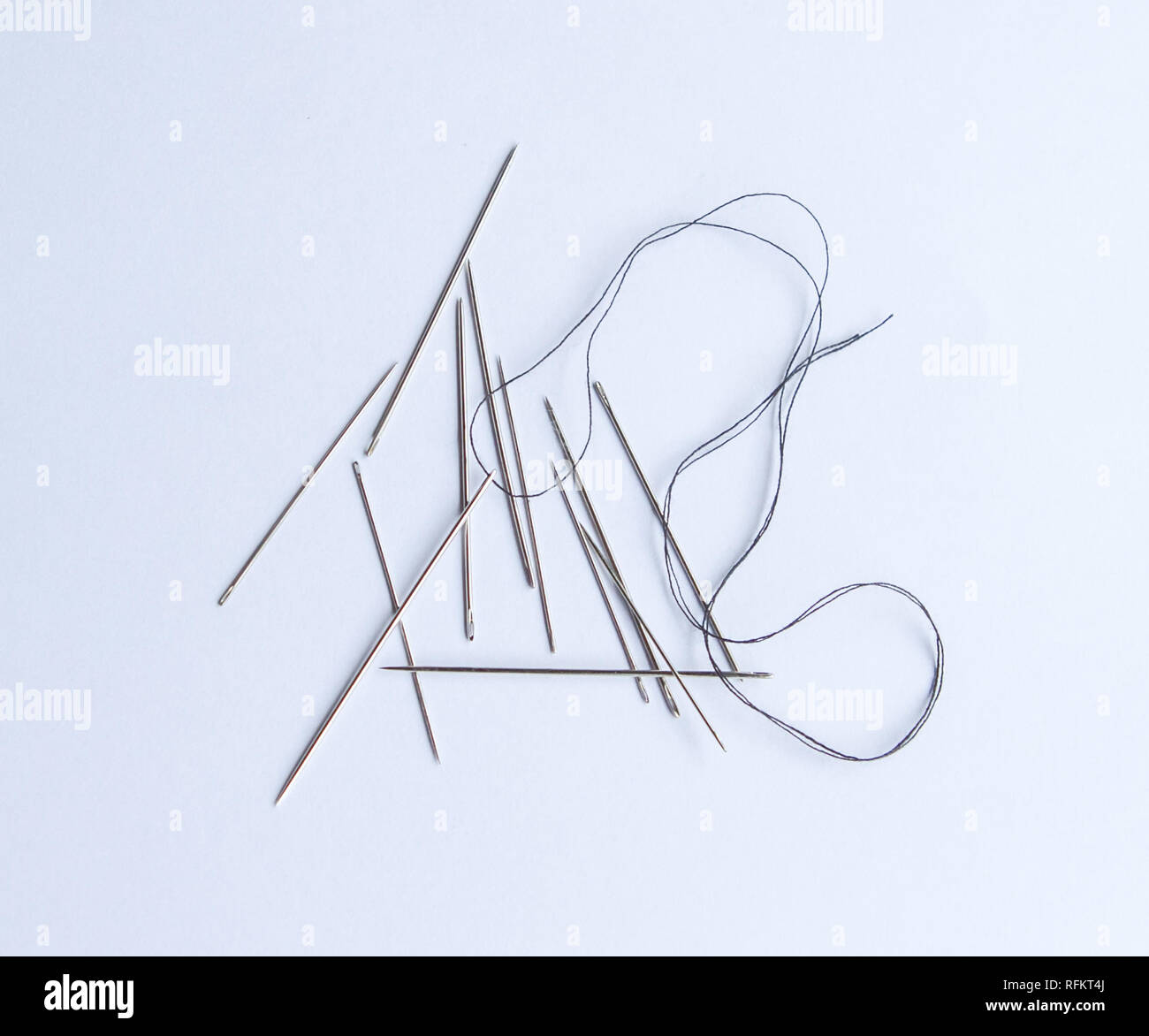 Needles for sewing with top view Stock Photo - Alamy