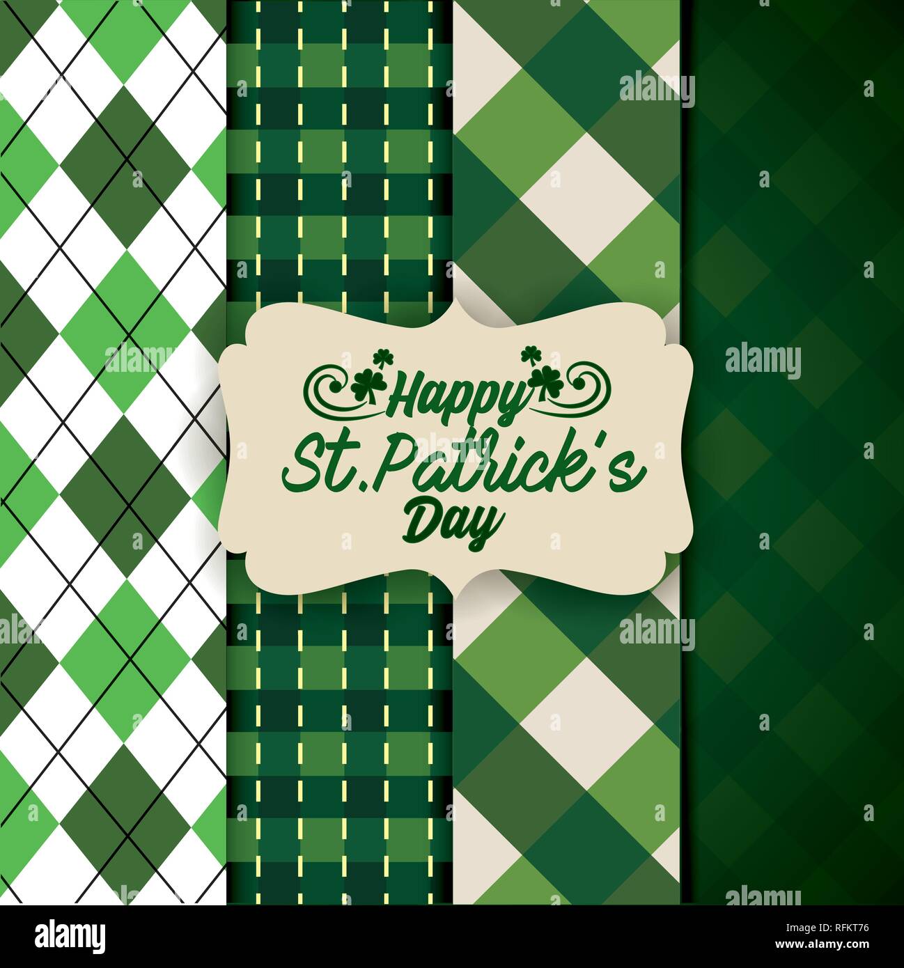 st patrick label with texture figures background Stock Vector Image ...