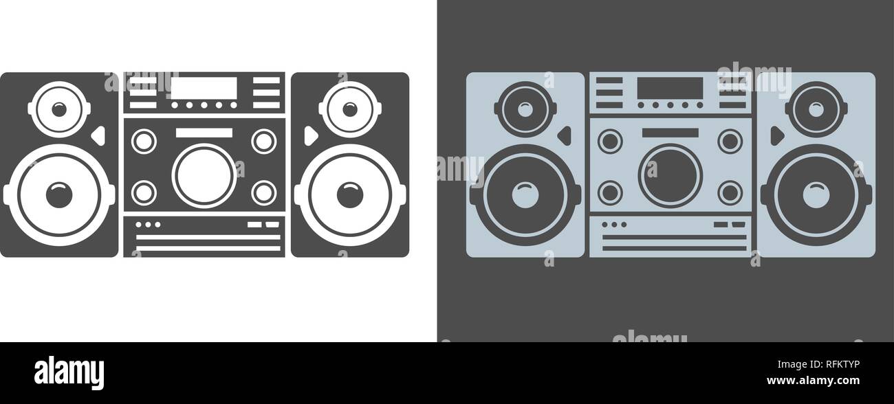 Loud music audio center system silhouette icon or symbol. Vector ...
