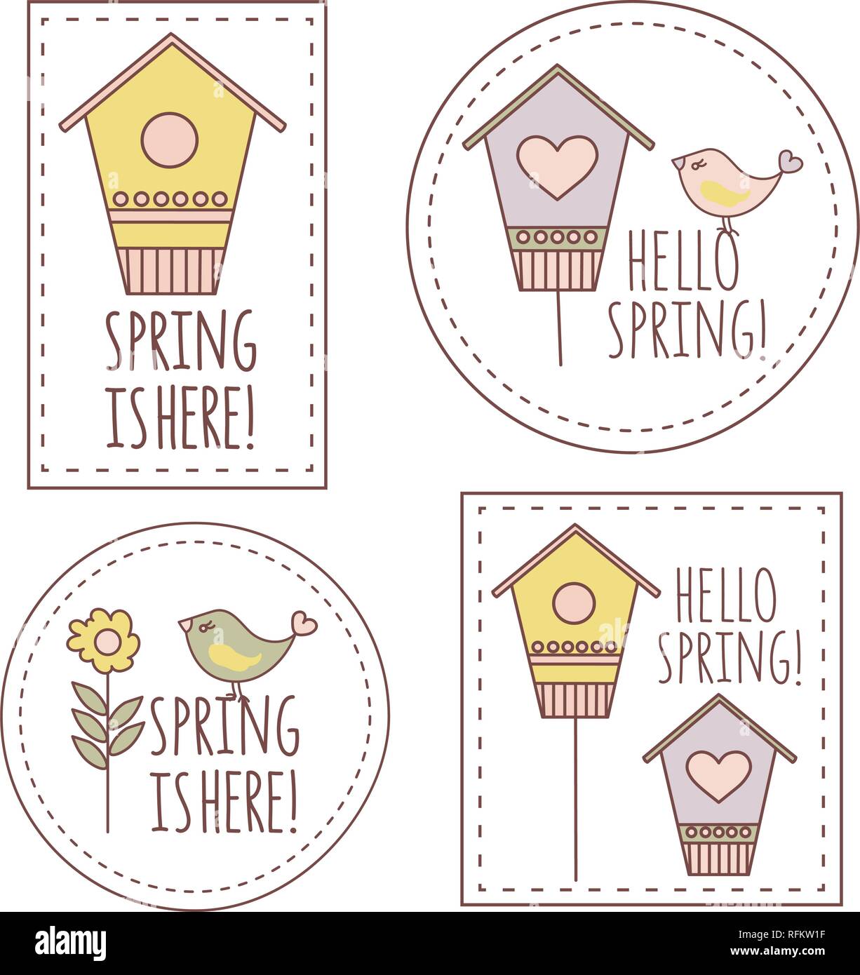 SPRING LABELS Cartoon Vector Illustration Business Complete for Print ...