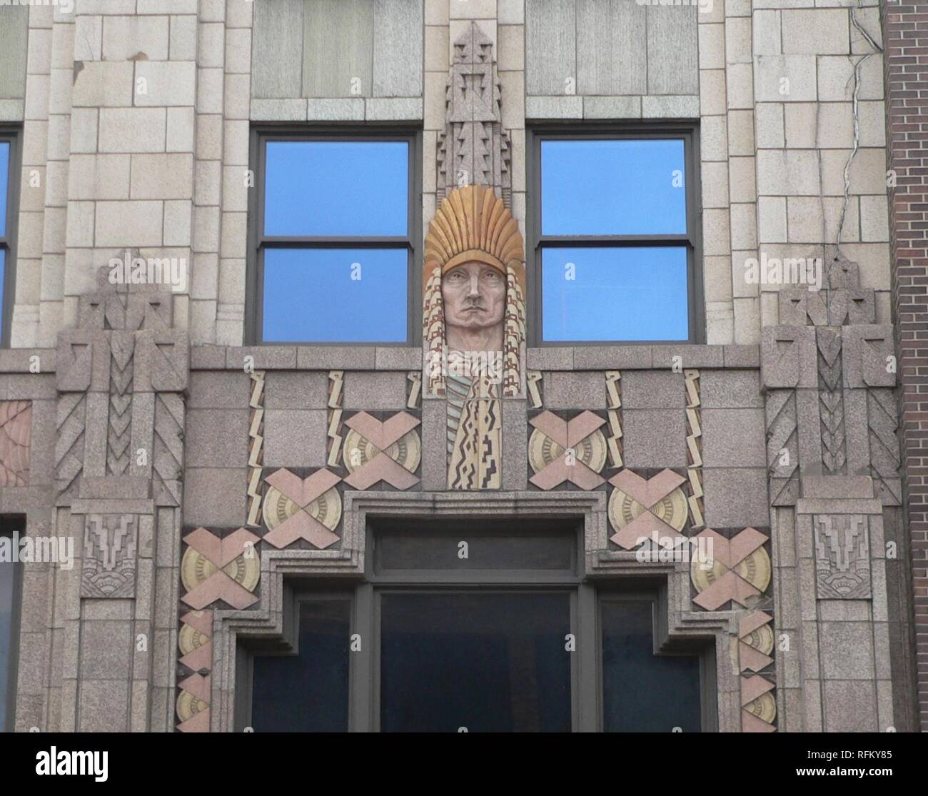 Badgerow Bldg NW entrance detail 1 Stock Photo - Alamy