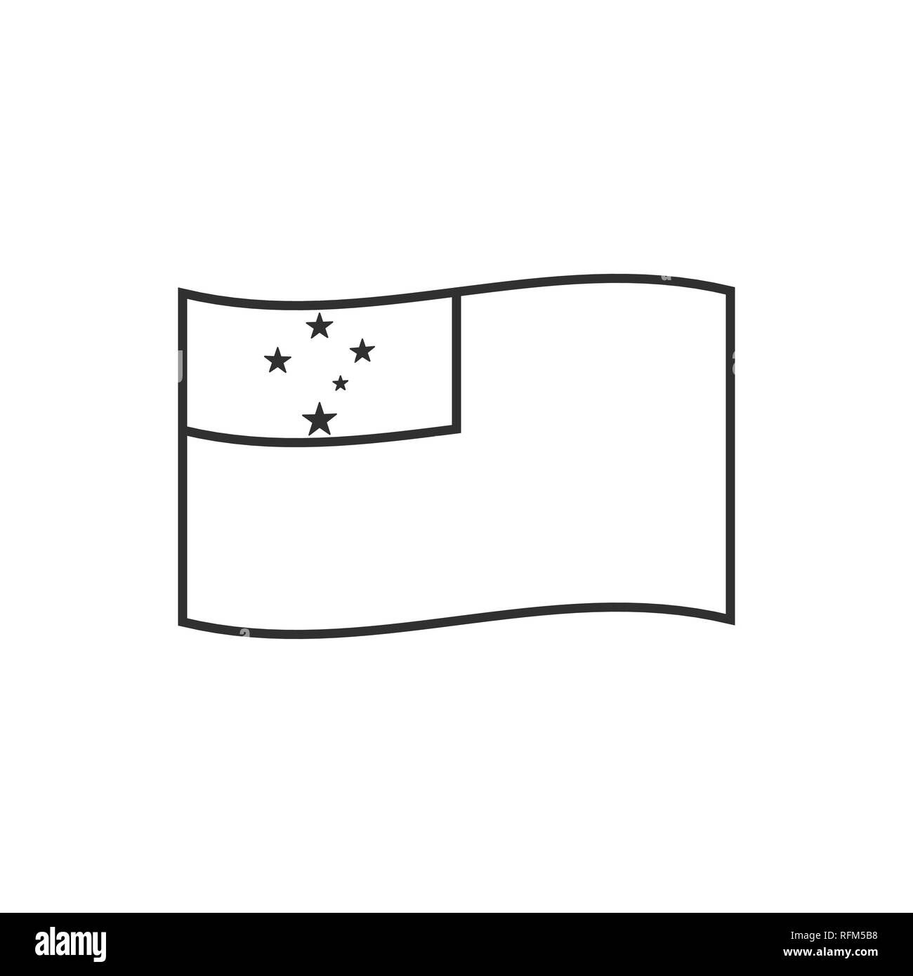Samoa flag icon in black outline flat design. Independence day or ...