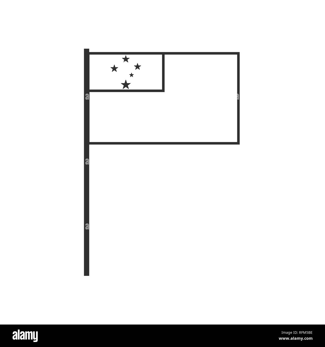 Samoa flag icon in black outline flat design. Independence day or ...