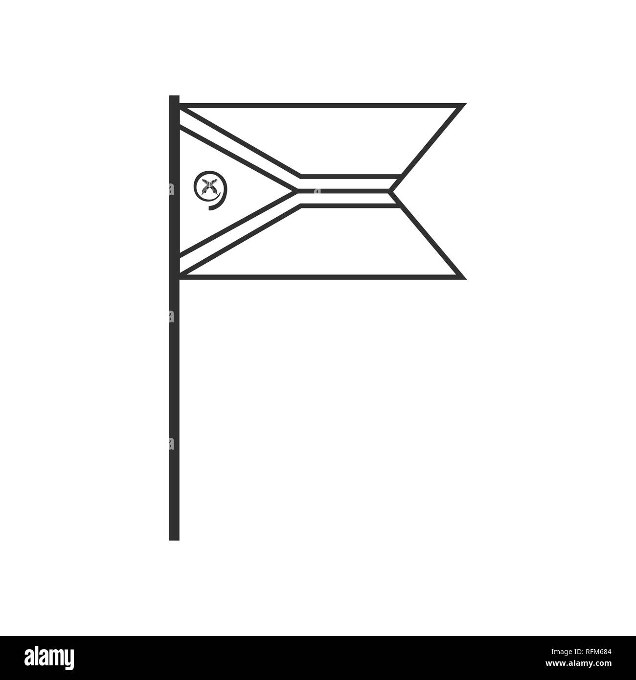 Vanuatu flag icon in black outline flat design. Independence day or ...