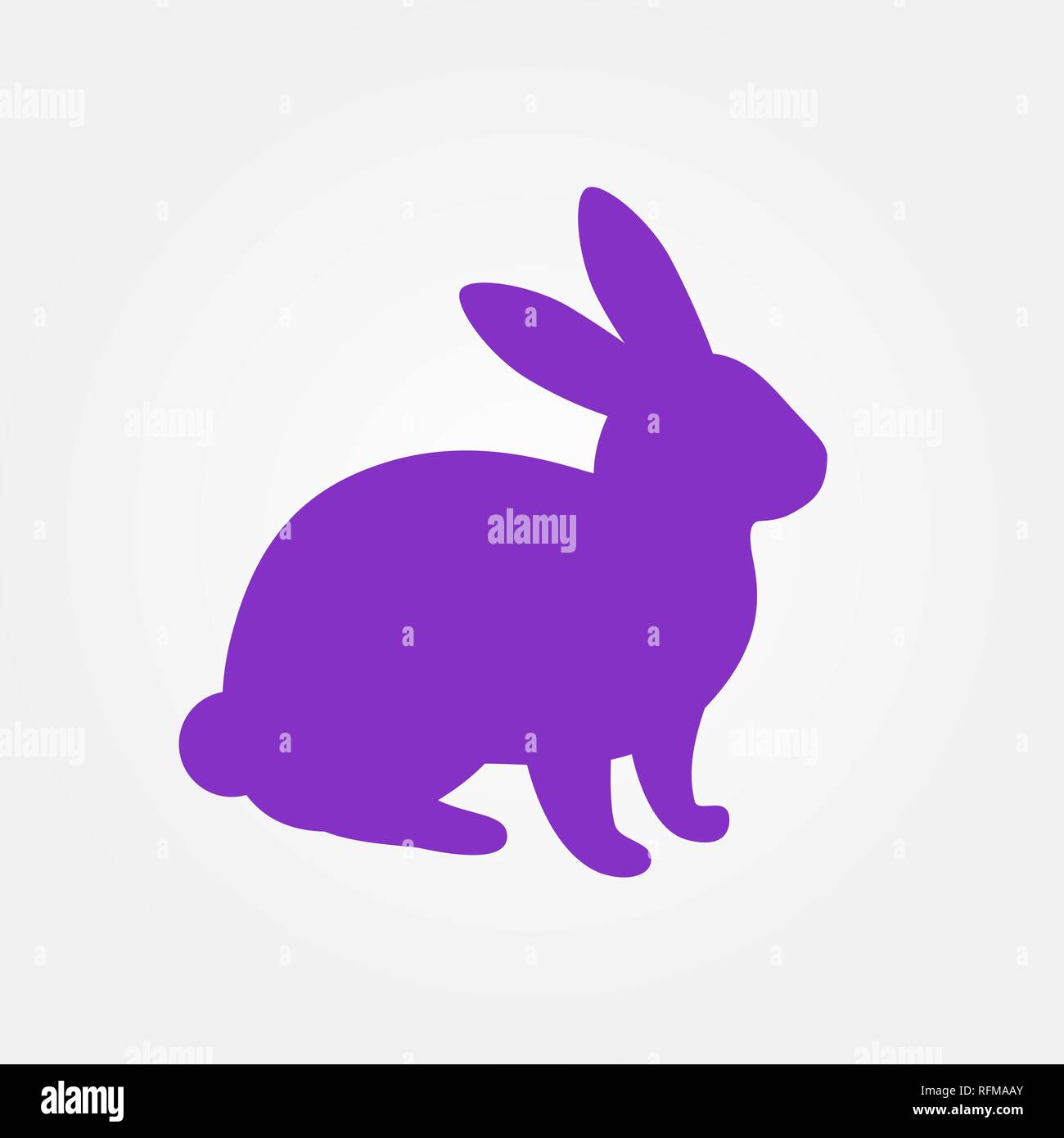 Purple bunny silhouette on a white background Stock Vector Image & Art ...