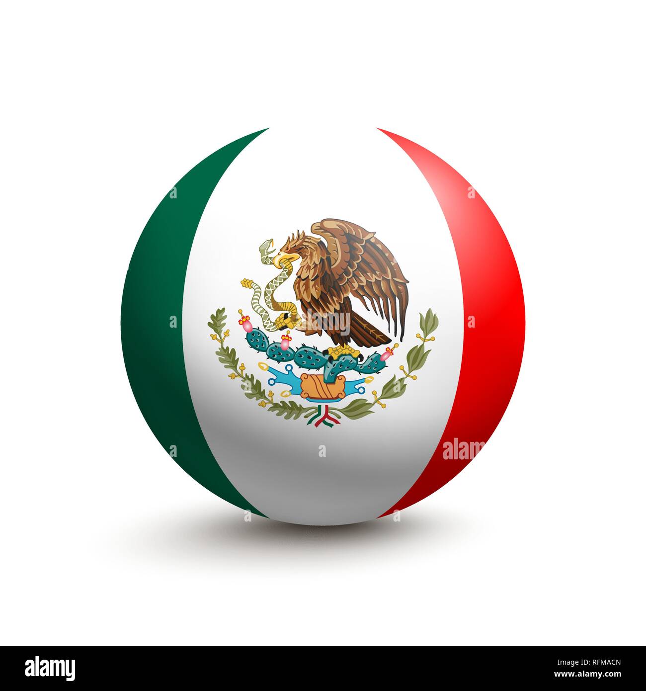 Flag of Mexico in the form of a ball. Vector illustration Stock Vector ...