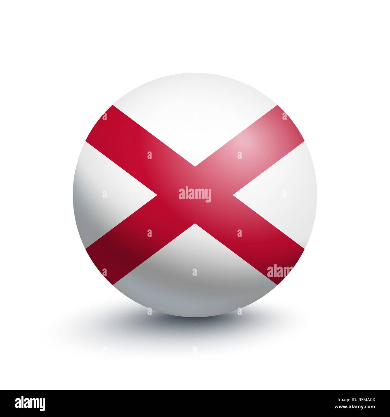 Flag of Northern Ireland in the form of a ball isolated on white ...