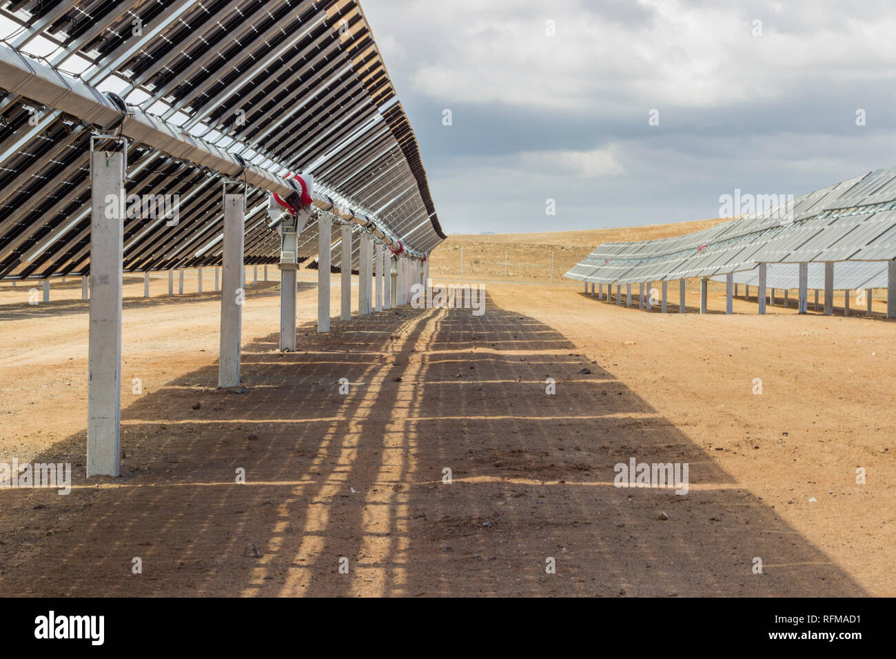 Bifacial solar energy modules at Solar Energy Plant in Atacama Desert ...