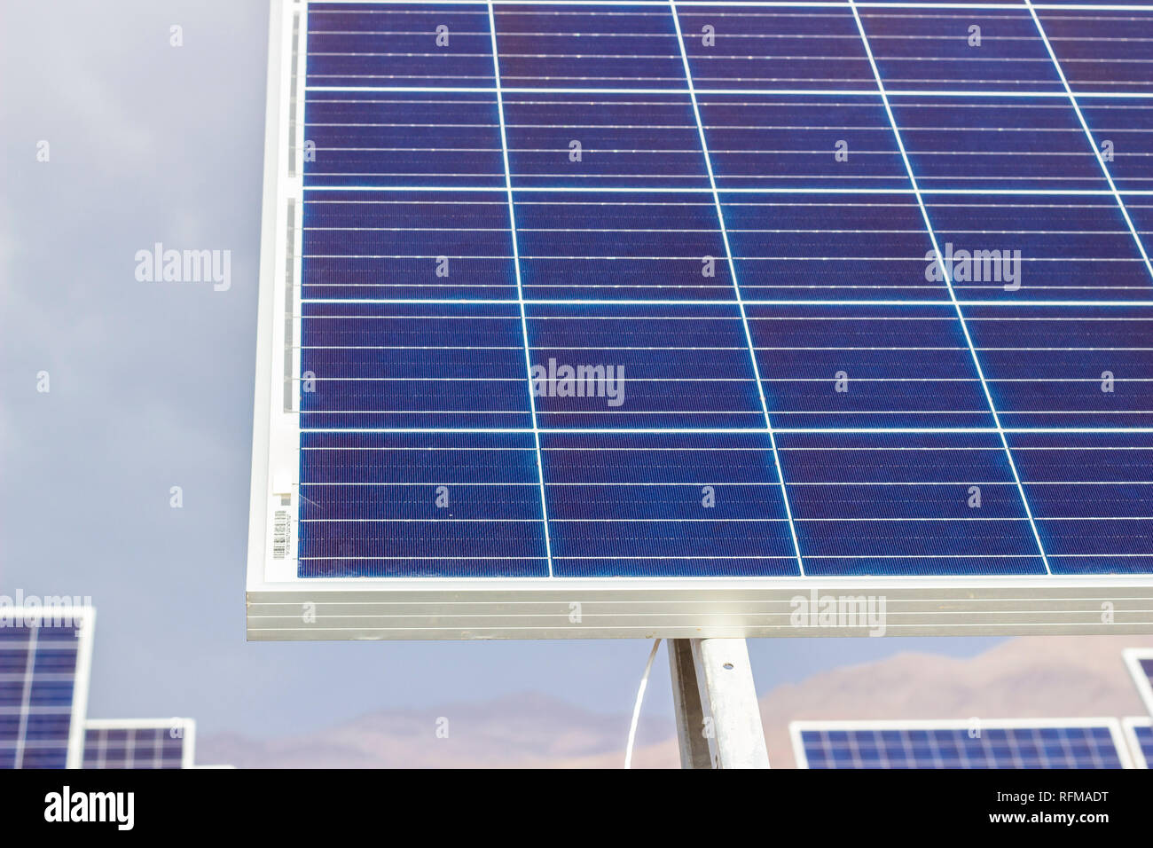 Solar Energy Modules with blue cells at Atacama Desert arid environment ...