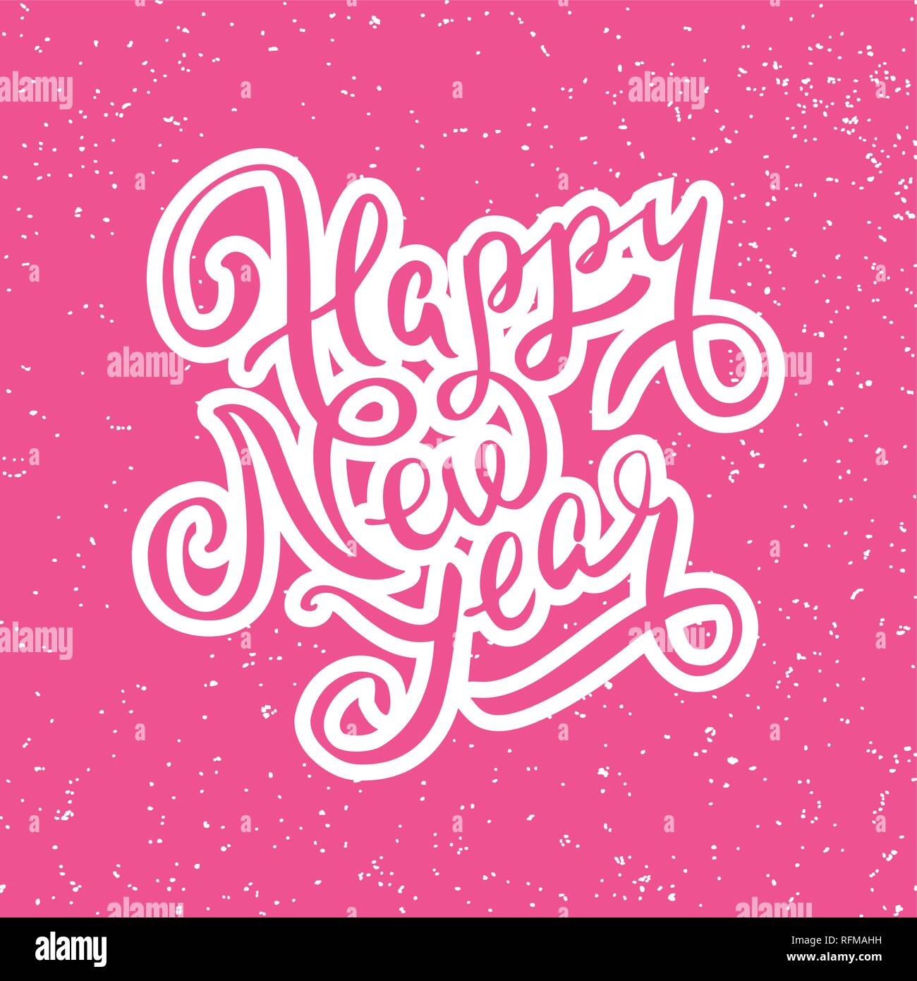Happy New Year lettering. Greeting card design template Stock Vector ...