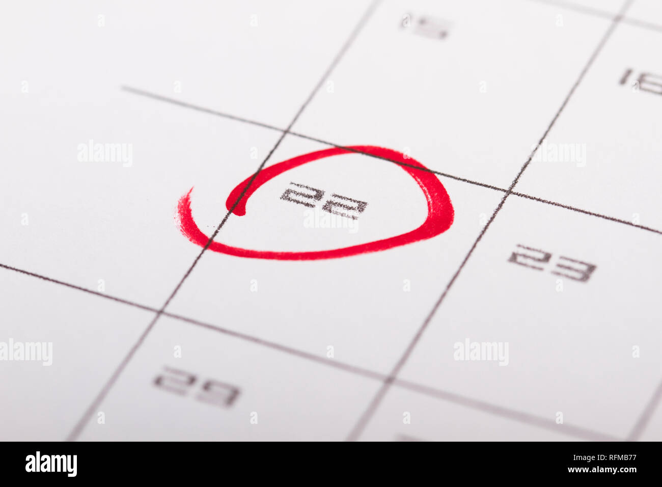 Date marking, important day Stock Photo - Alamy