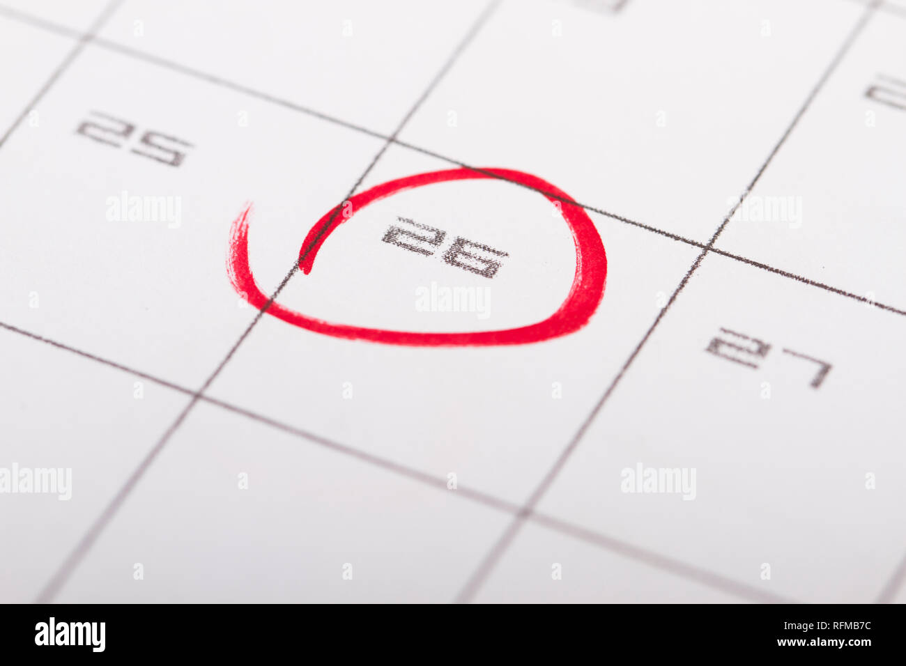 Date marking, important day Stock Photo - Alamy