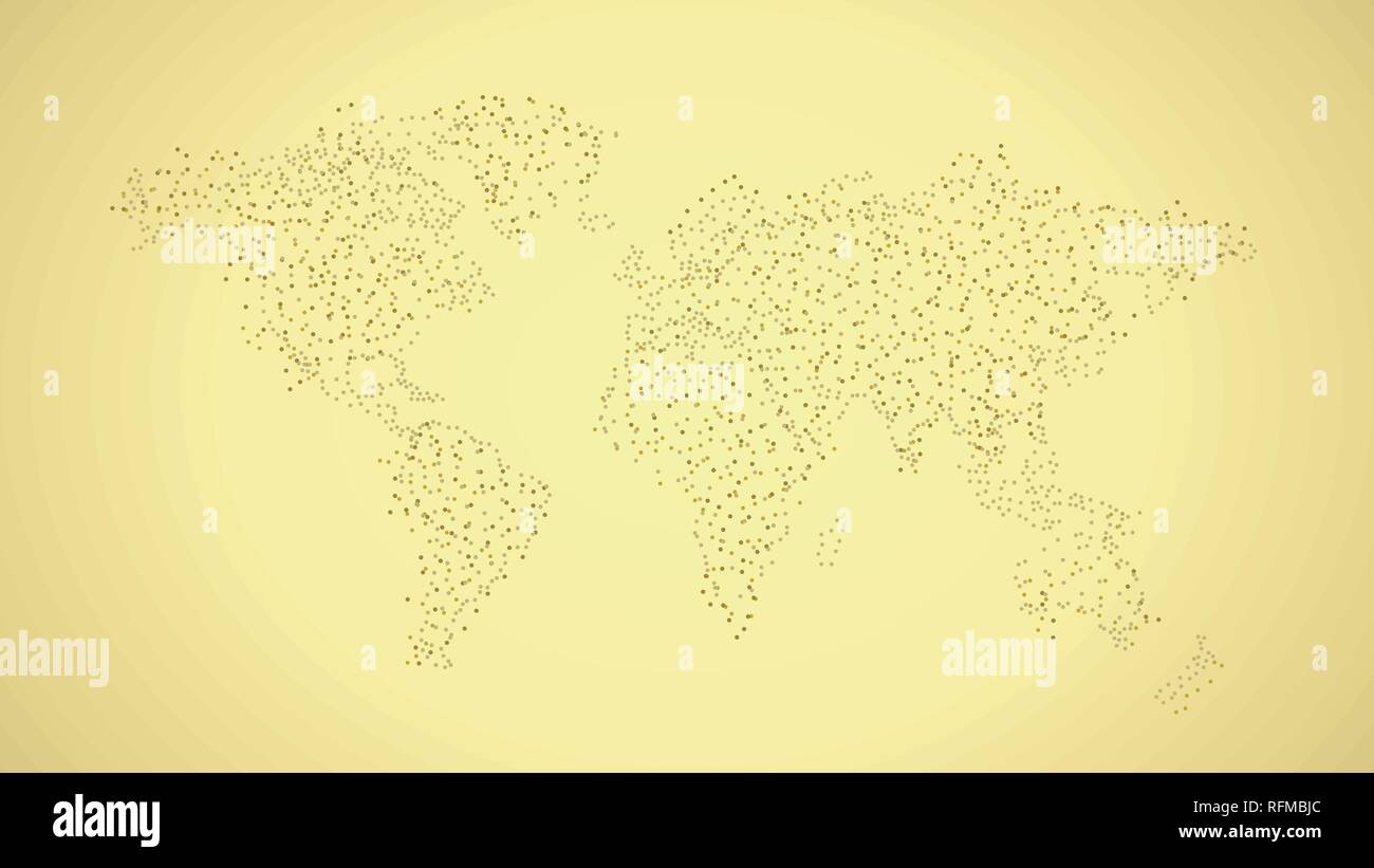 World map or global cartography with dot pattern vector illustration ...