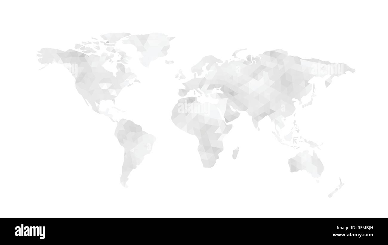 Polygonal world map or global cartography vector illustration Stock ...