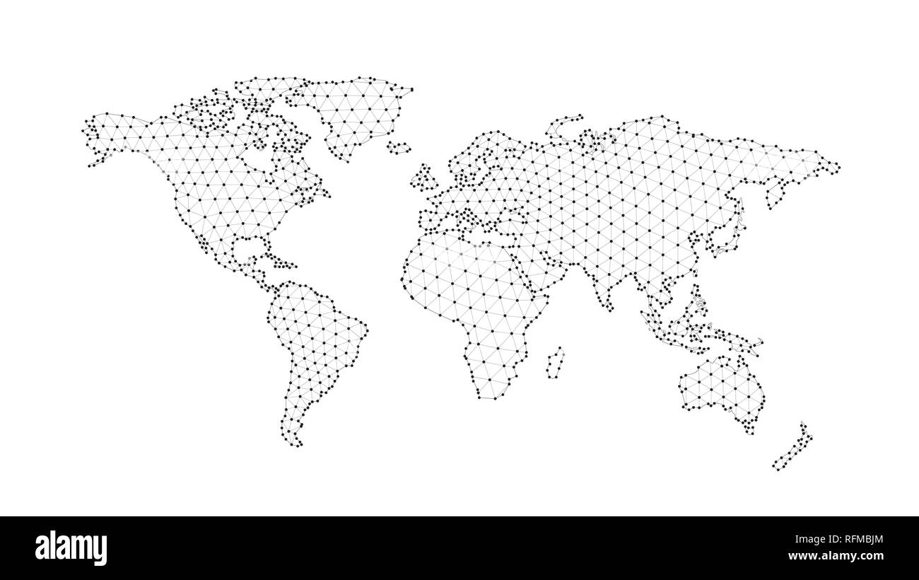 Polygonal world map hi-res stock photography and images - Alamy