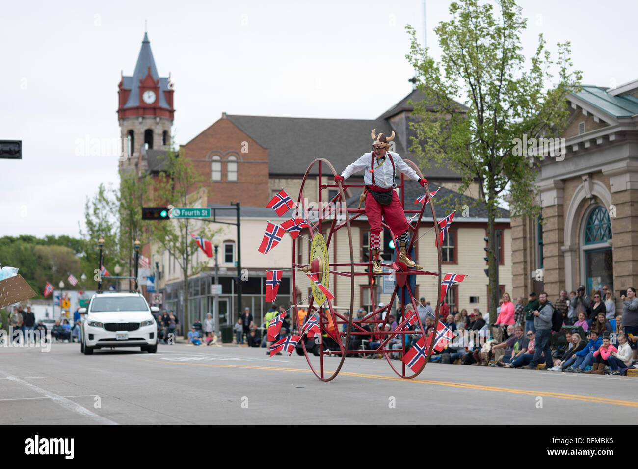 Stoughton, Wisconsin, USA - May 20, 2018: Annual Norwegian Parade, Man ...