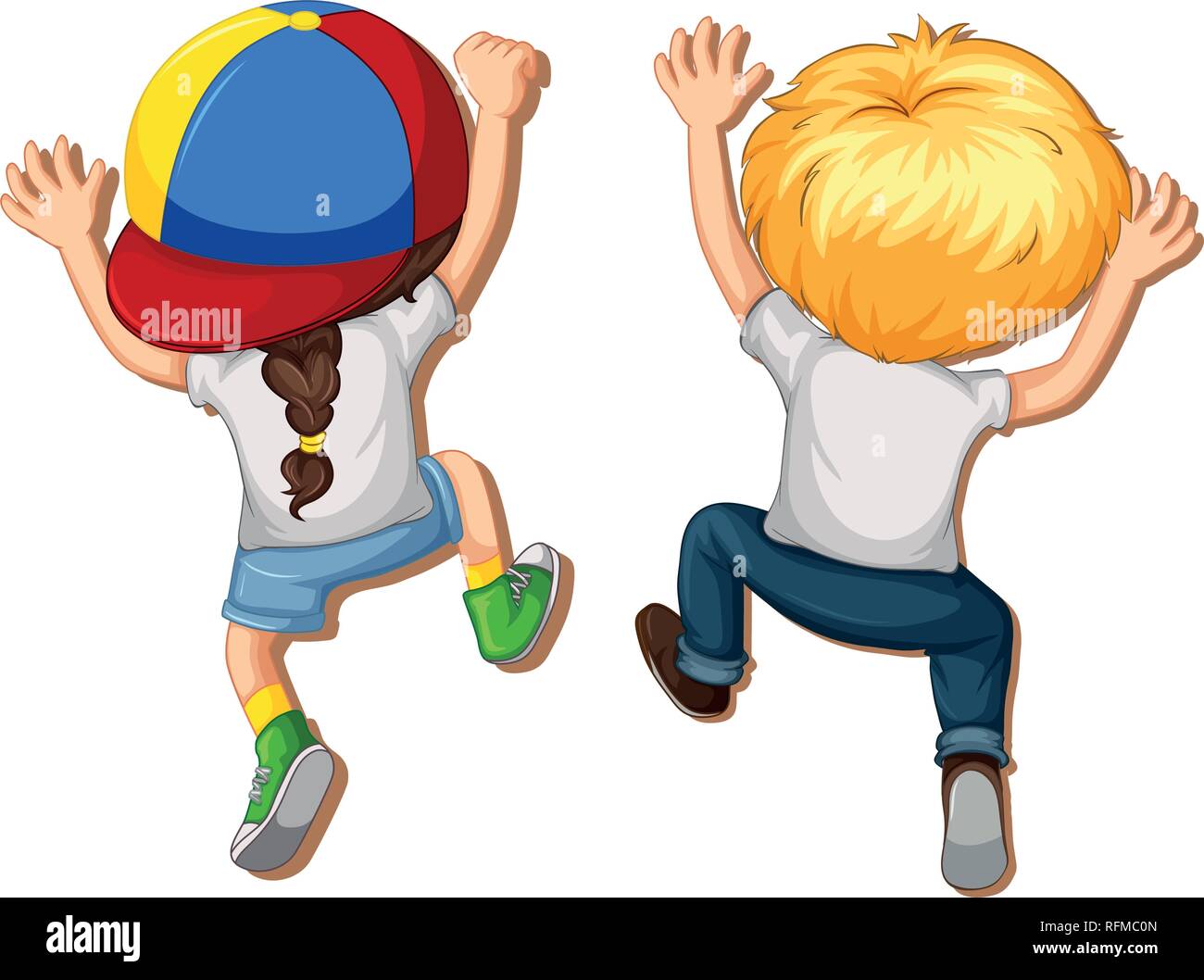 Back of boy and girl illustration Stock Vector Image & Art - Alamy