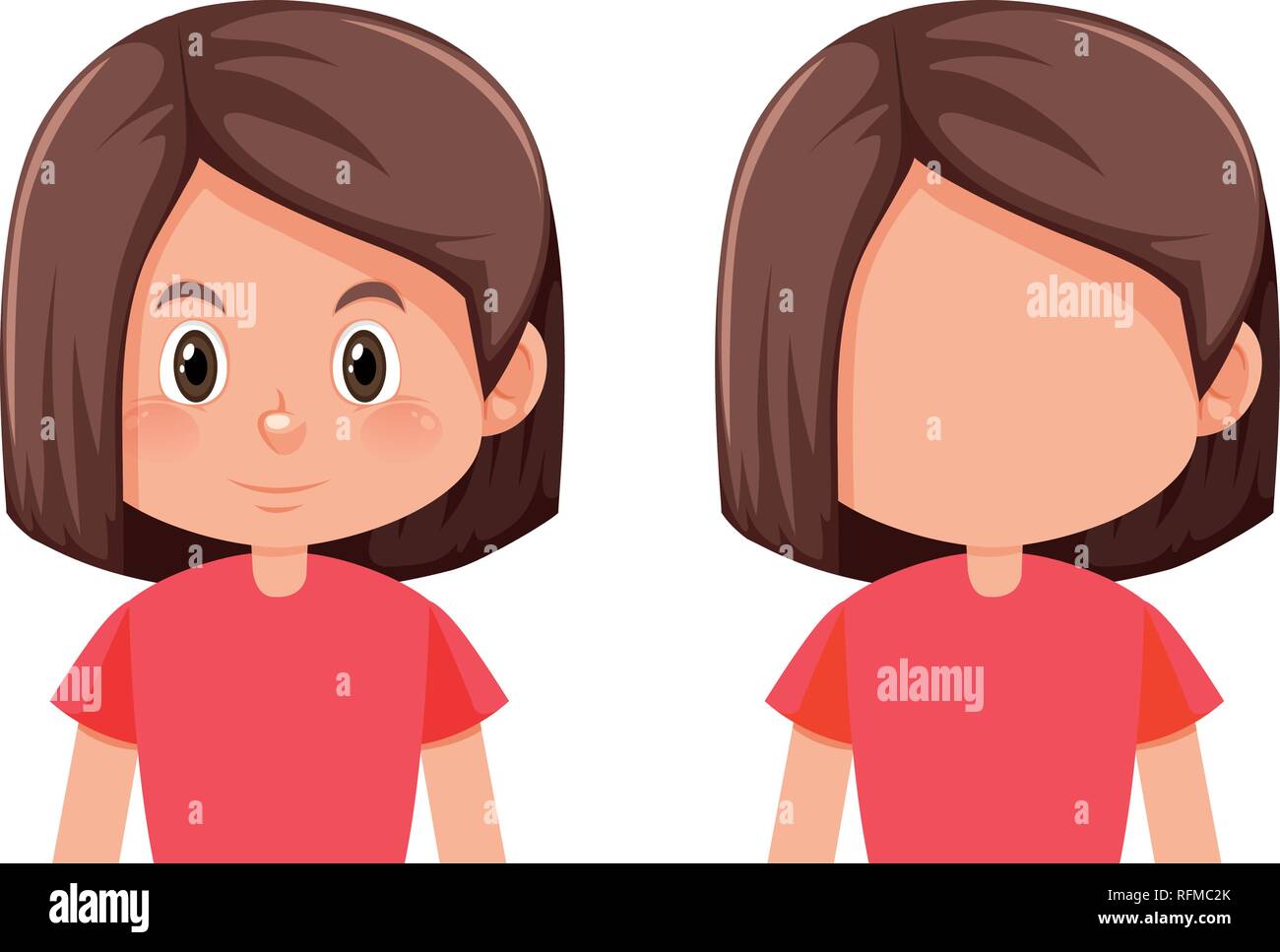 Bob hair girl character illustration Stock Vector Image & Art - Alamy