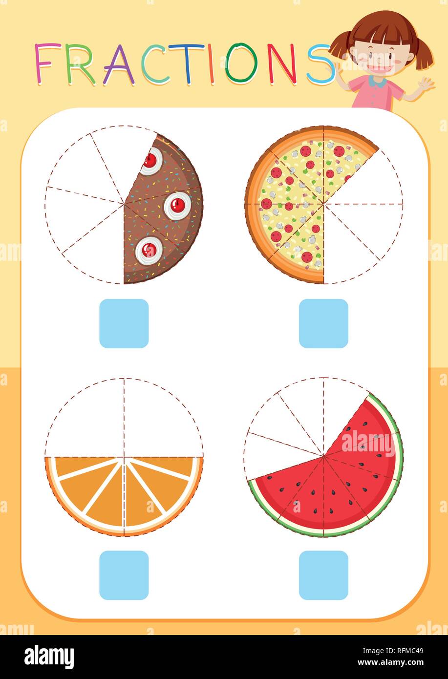 Set of cake fractions illustration Stock Vector Image & Art - Alamy