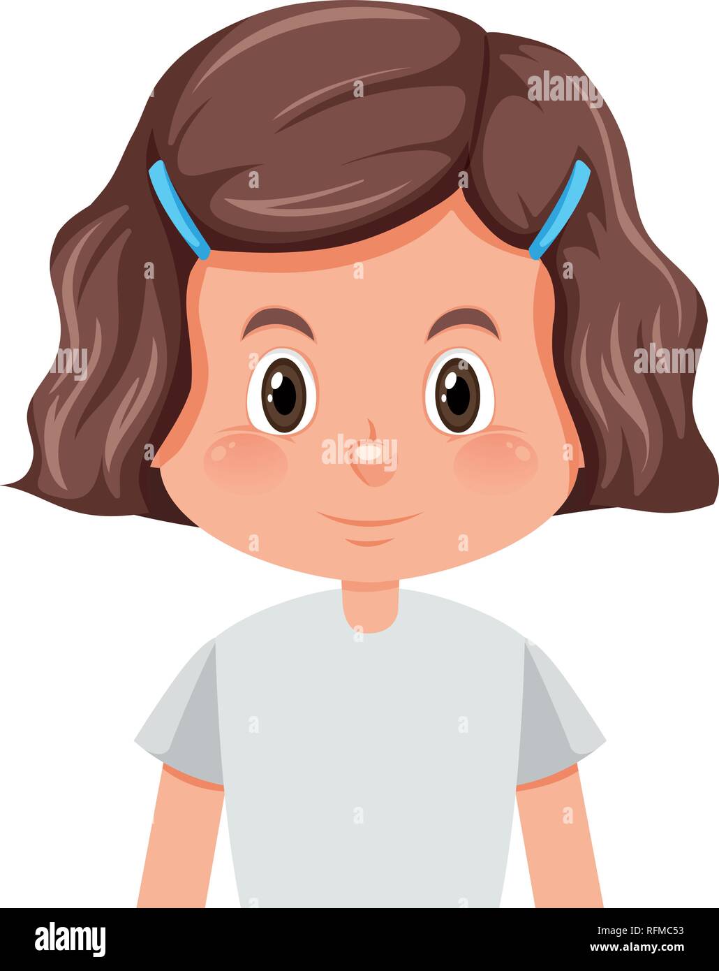 A Brunette Girl Character Illustration Stock Vector Image And Art Alamy