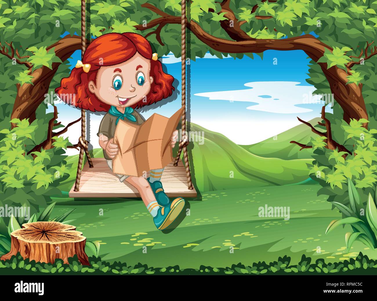 Child reading map Stock Vector Images - Alamy