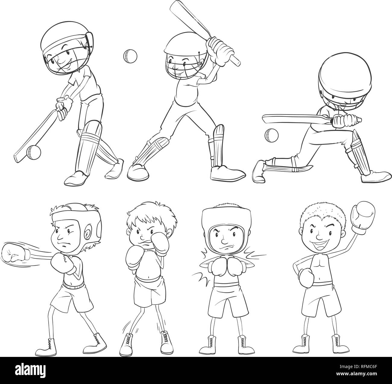 Set of sketch athlete illustration Stock Vector Image & Art - Alamy