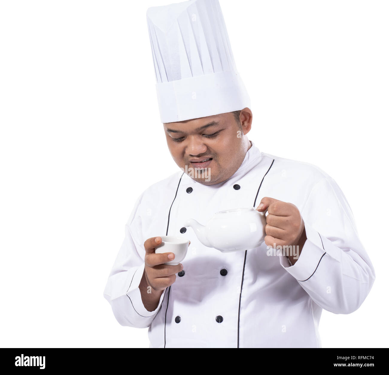 images of asian chef pour tea to cup Stock Photo - Alamy