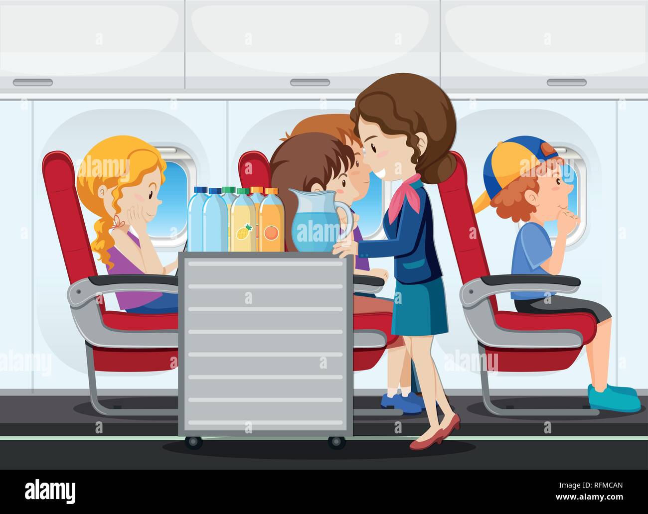A service on the airplane illustration Stock Vector Image & Art - Alamy
