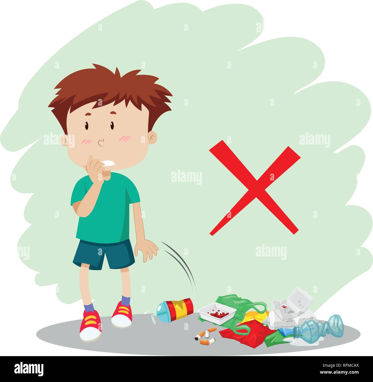 Garbage boy cartoon illustration hi-res stock photography and images ...