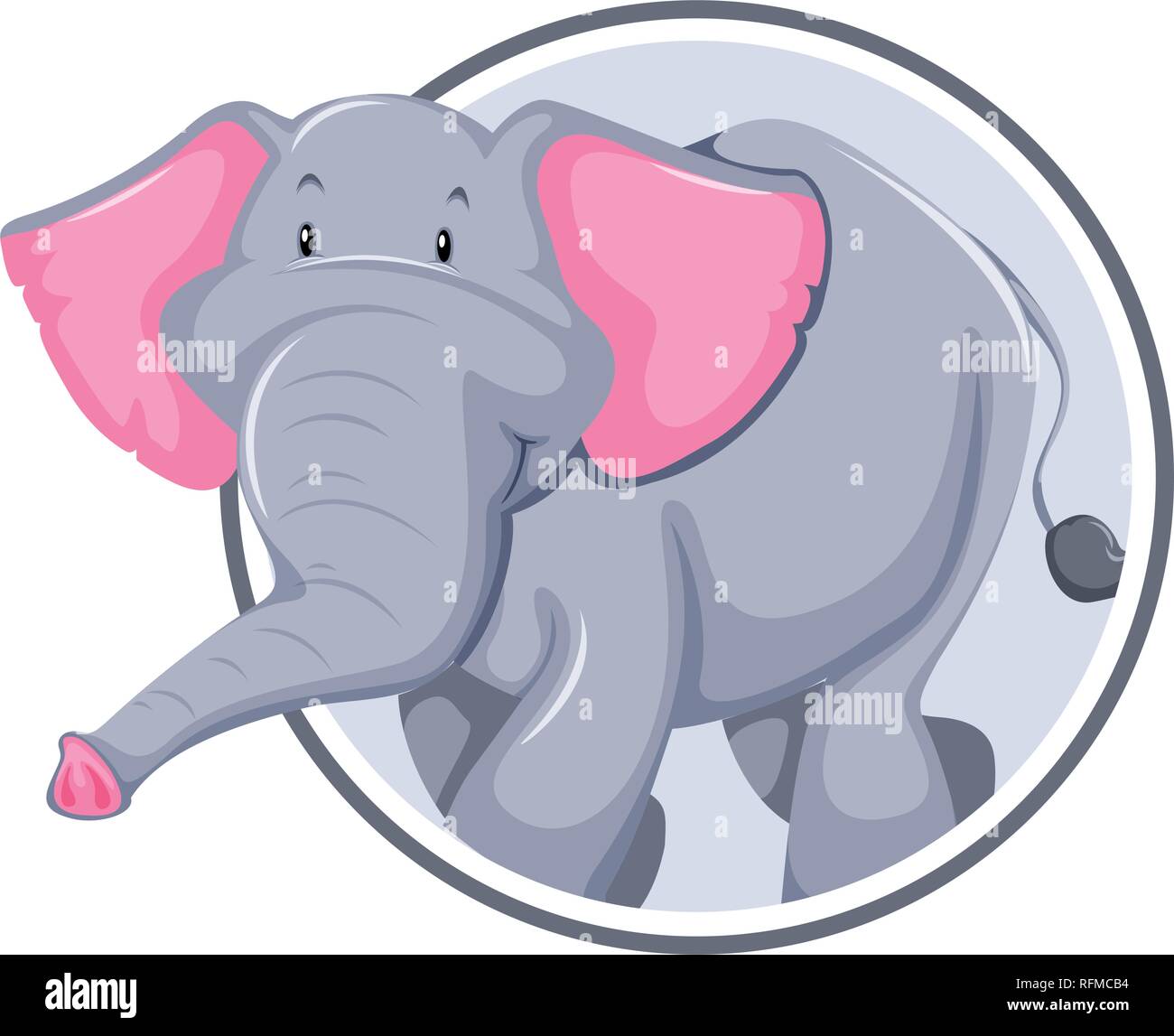 Elephant on circle banner illustration Stock Vector Image & Art - Alamy