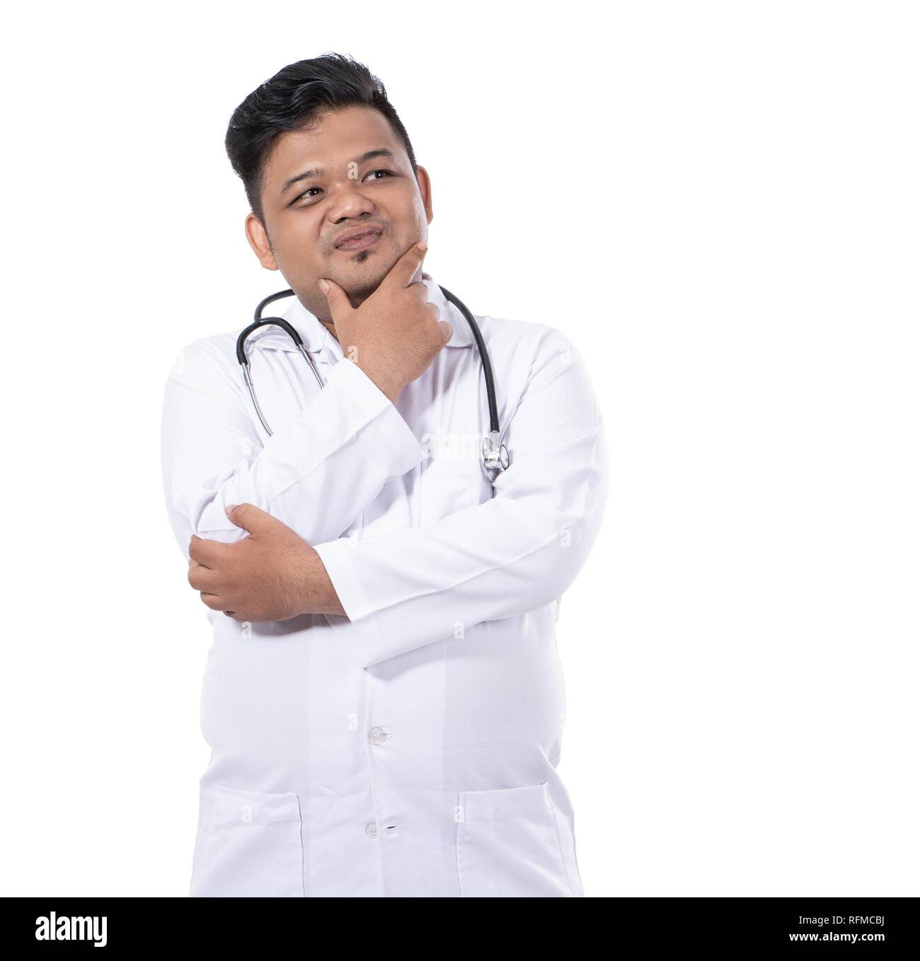 portrait of asian doctor serious think something Stock Photo - Alamy