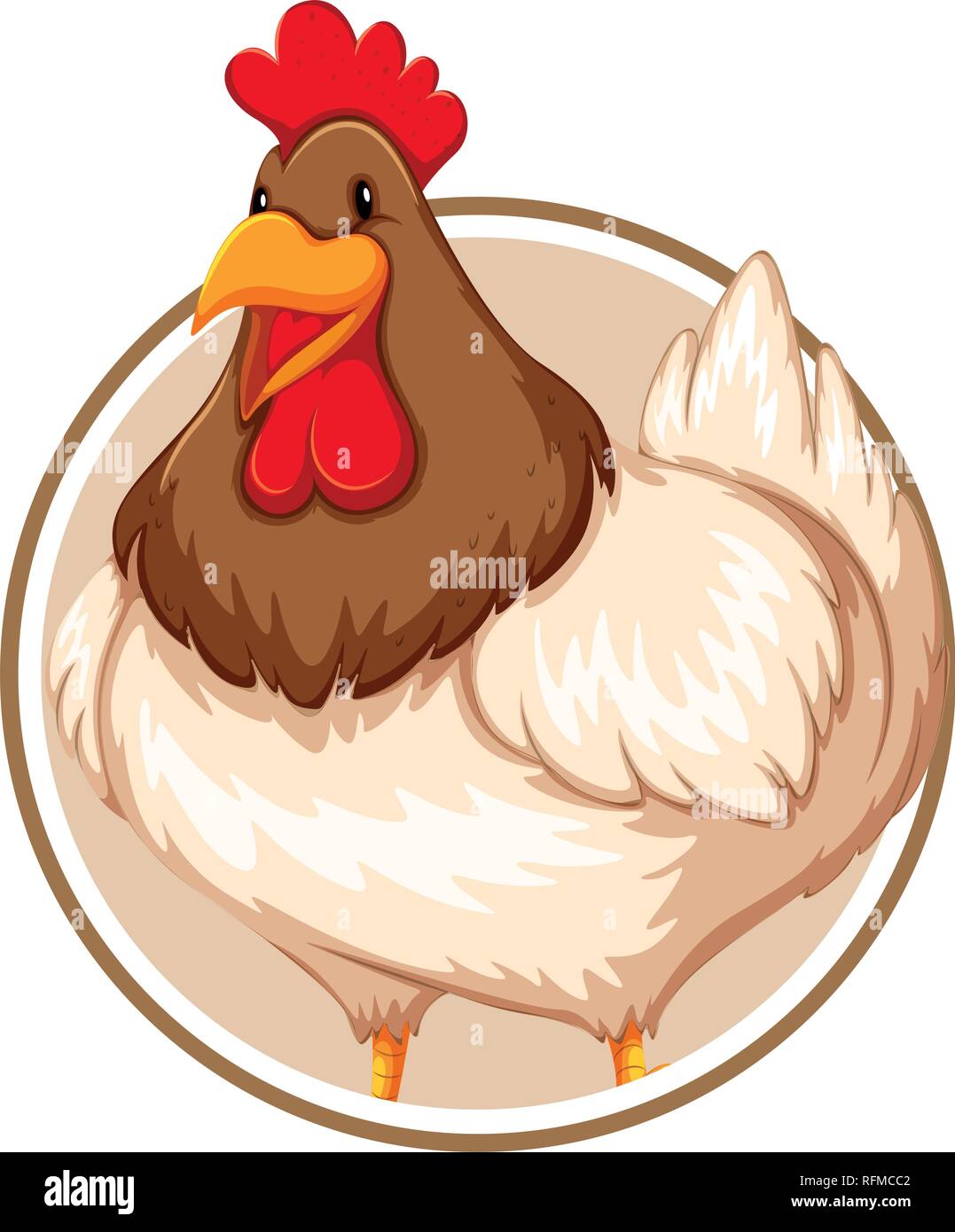 Chicken on circle banner illustration Stock Vector Image & Art - Alamy