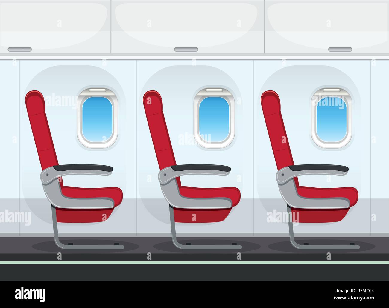 Empty aircraft cabin background illustration Stock Vector Image & Art ...