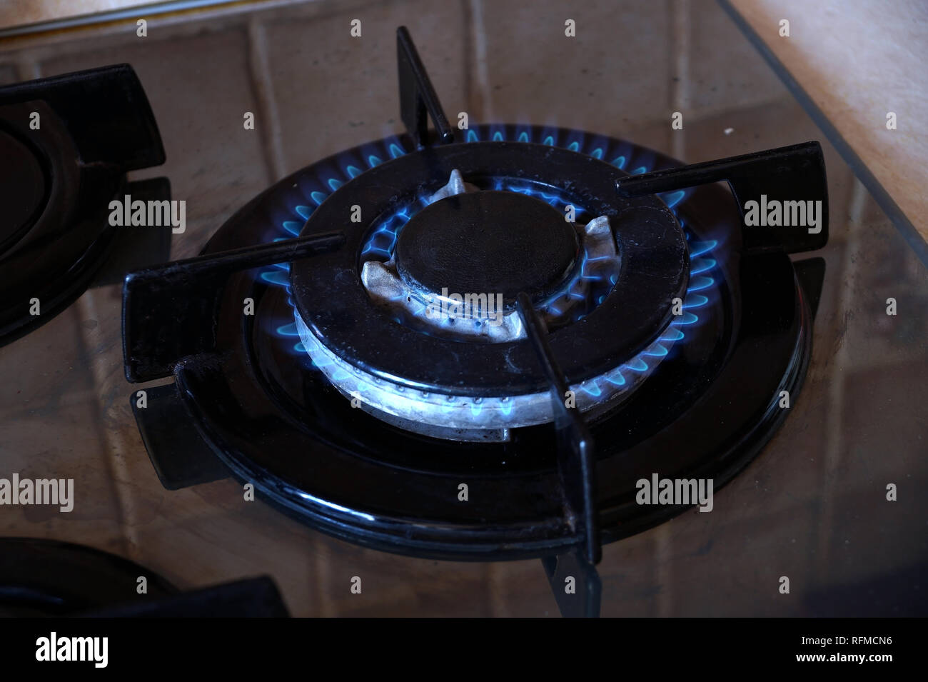 Big gas ring on the stove Stock Photo - Alamy