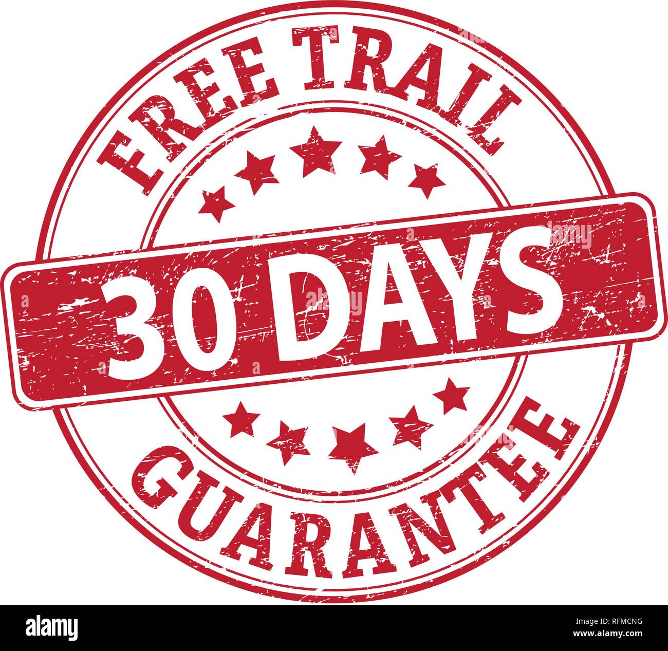 red rubber web stamp with stars on white background Stock Vector Image ...