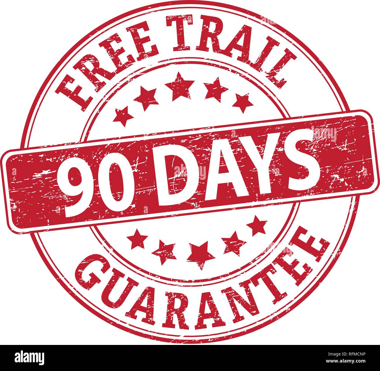 red rubber web stamp with stars on white background Stock Vector Image ...