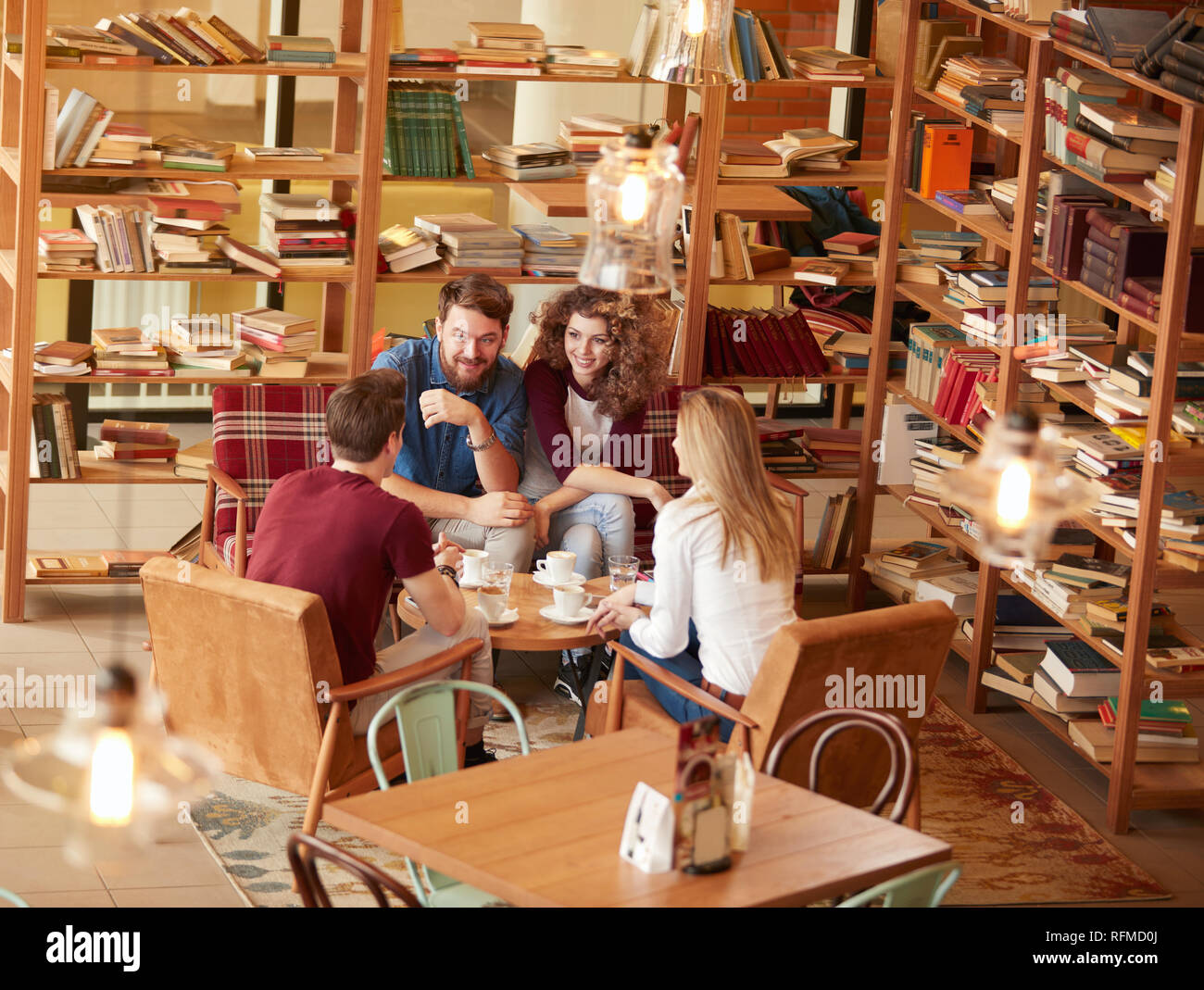 Young students in student cafe Stock Photo - Alamy